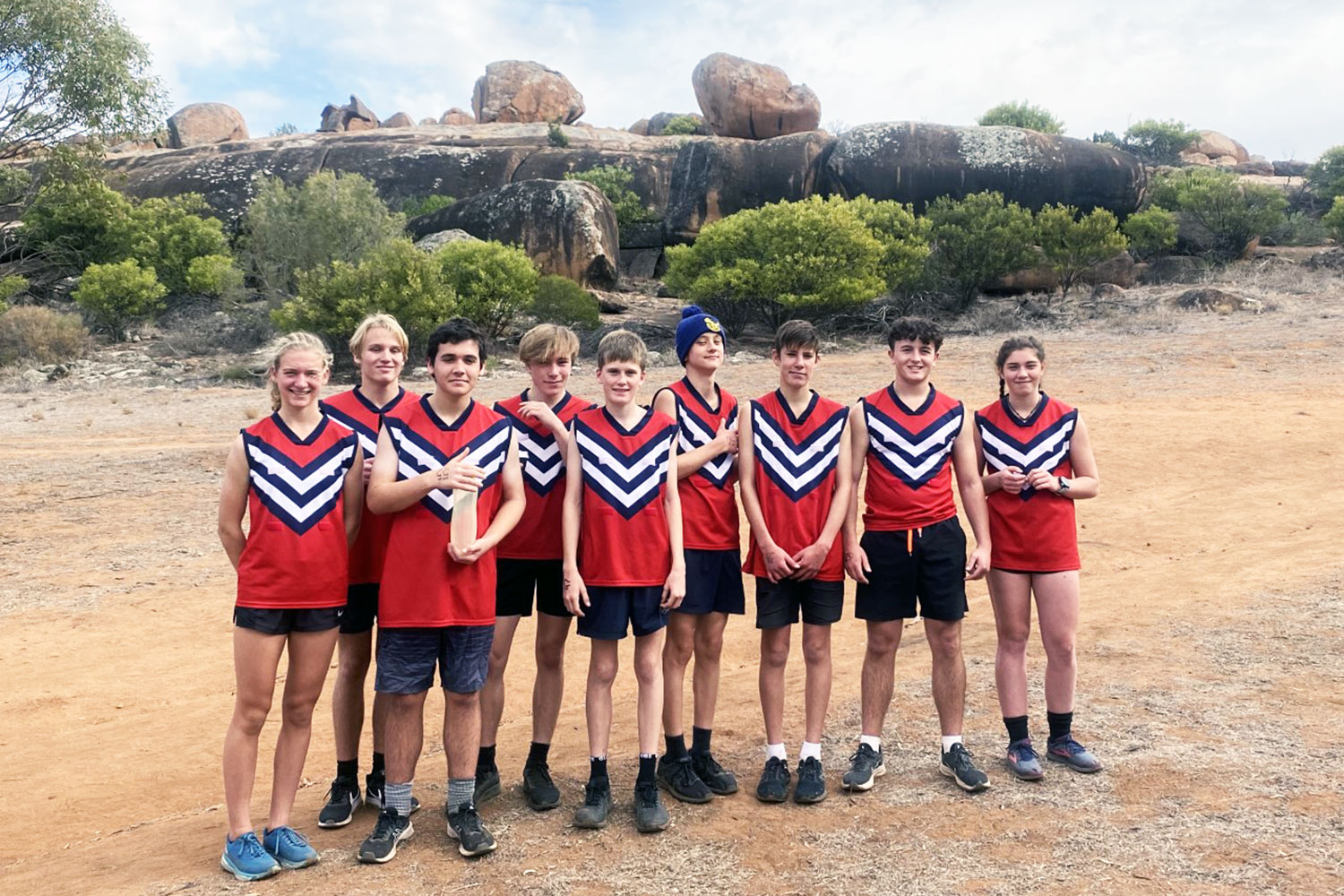 Cross Country Running at Tcharkulda Rock - Port Lincoln High School