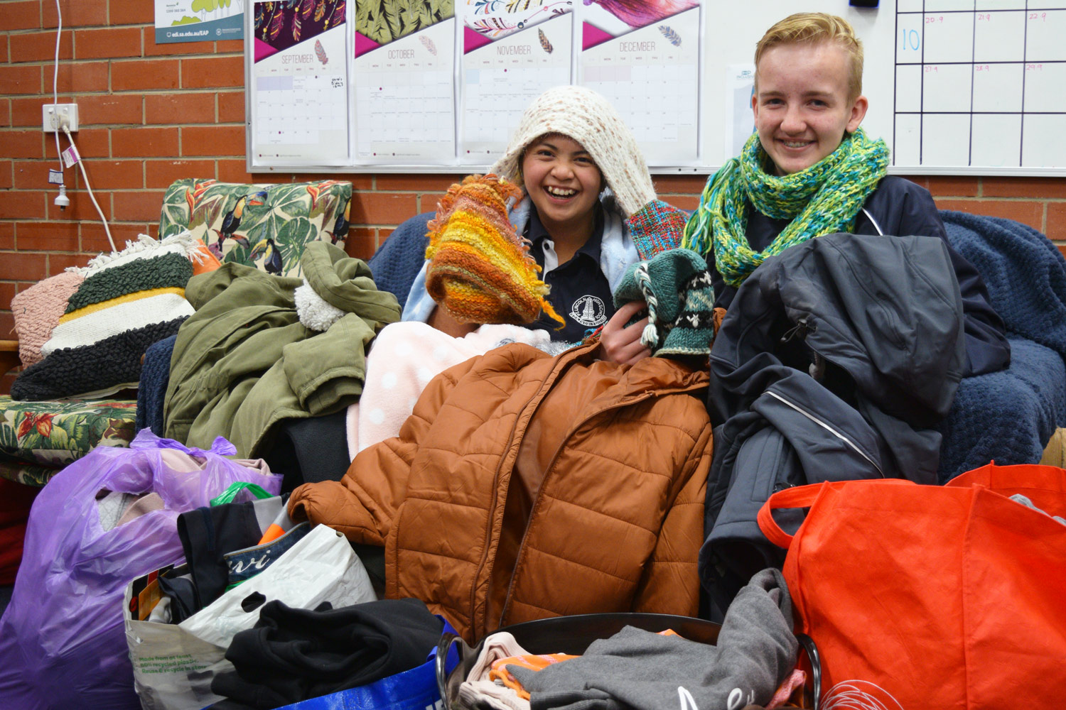 PLHS Donates Wheelie Bins of "Winter Woollies" - Port Lincoln High School