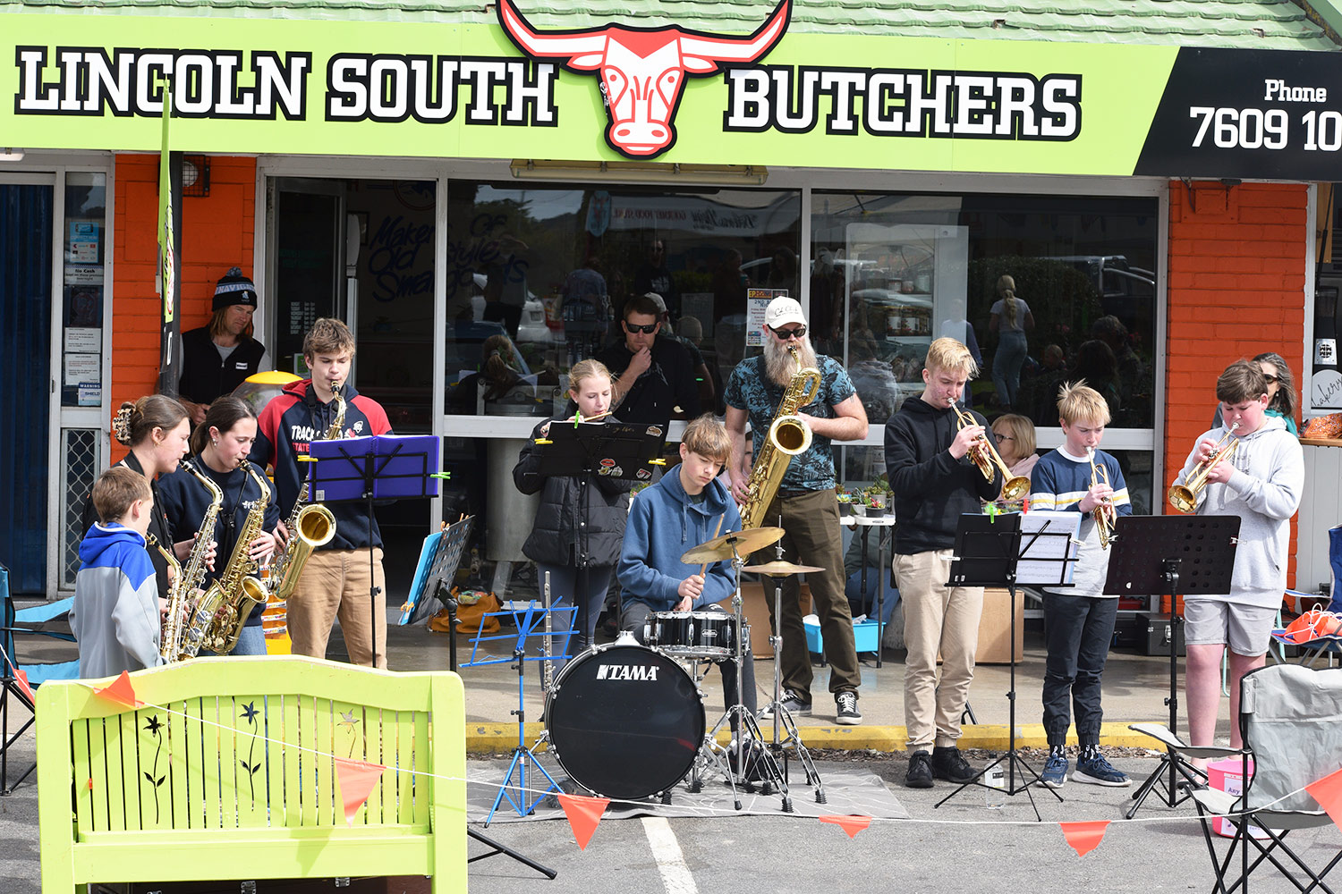 Concert Band Busks for Saturday Shoppers - Port Lincoln High School