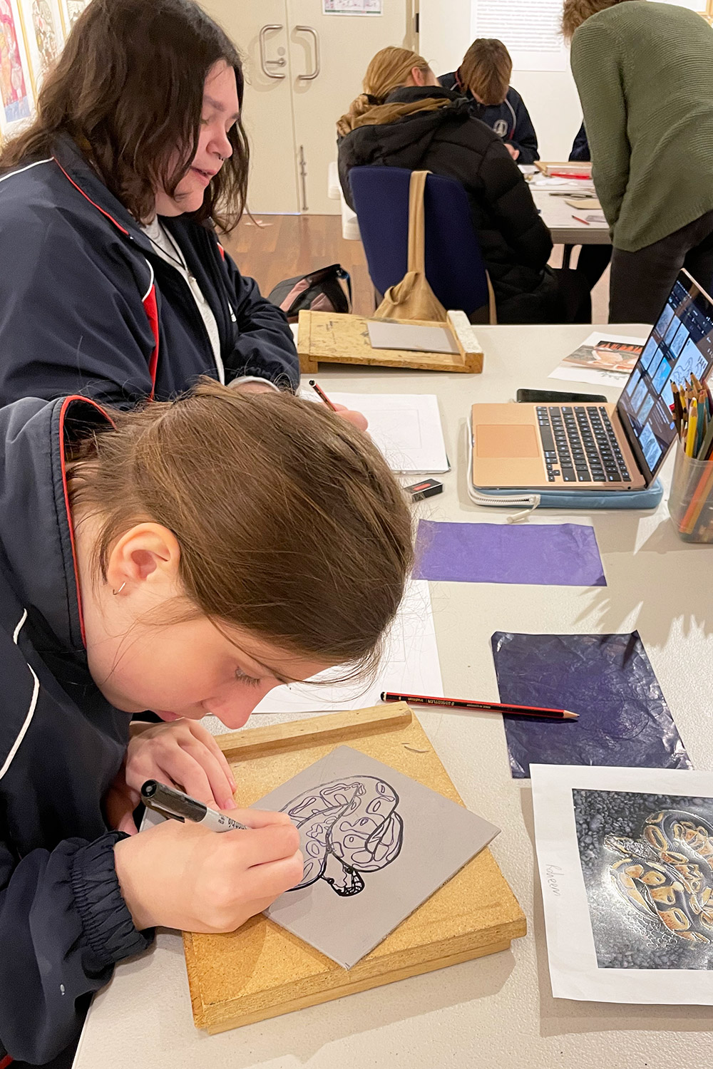Printmaking Workshop for Year 9 Visual Artists - Port Lincoln High School