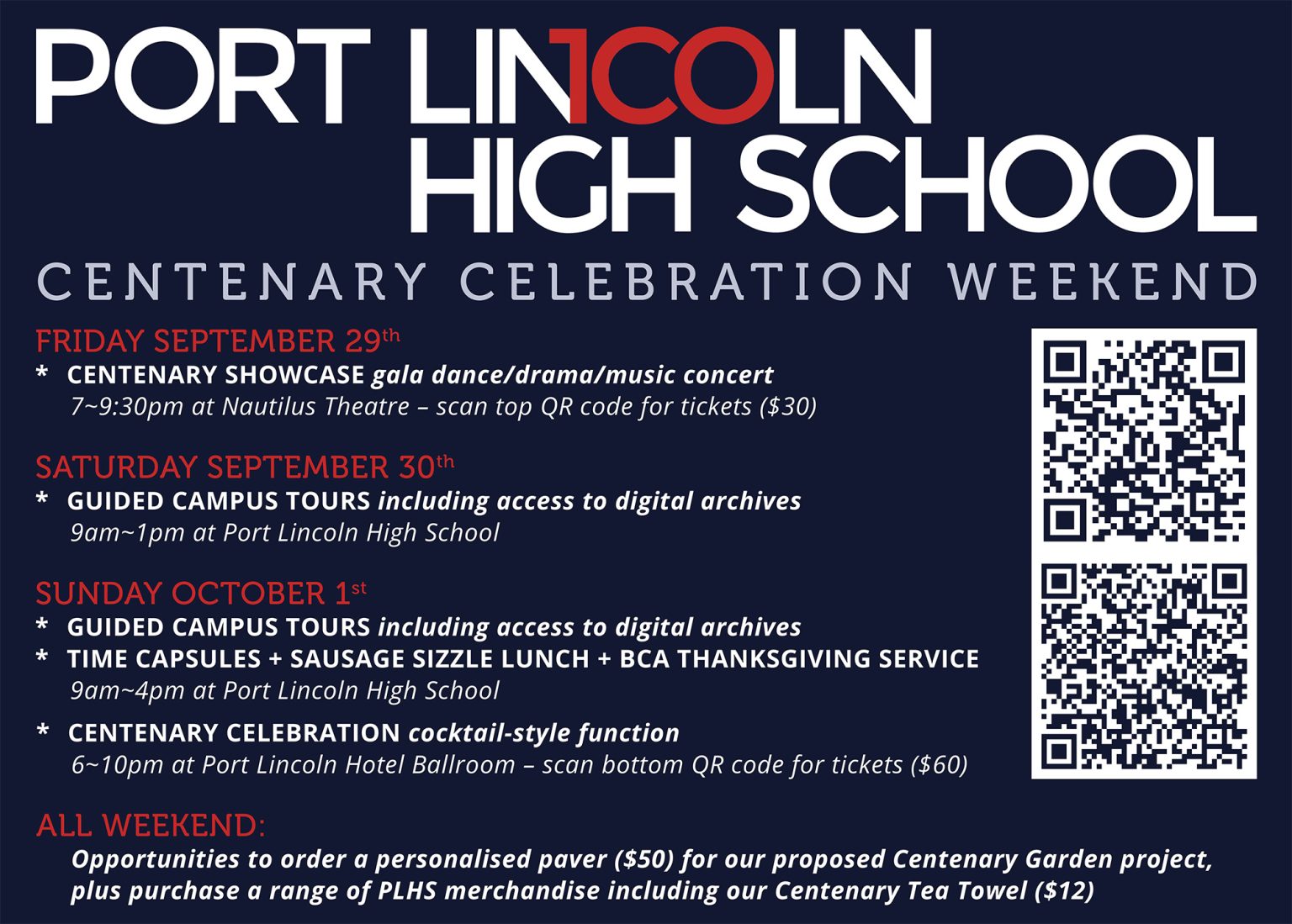 Schedule Published for Centenary Celebration Weekend - Port Lincoln ...