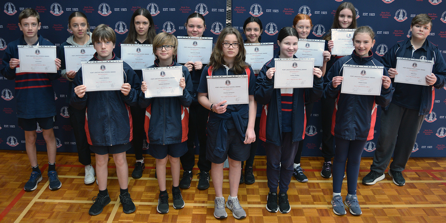 Semester 1 Academic Awards Presented at Assembly - Port Lincoln High School