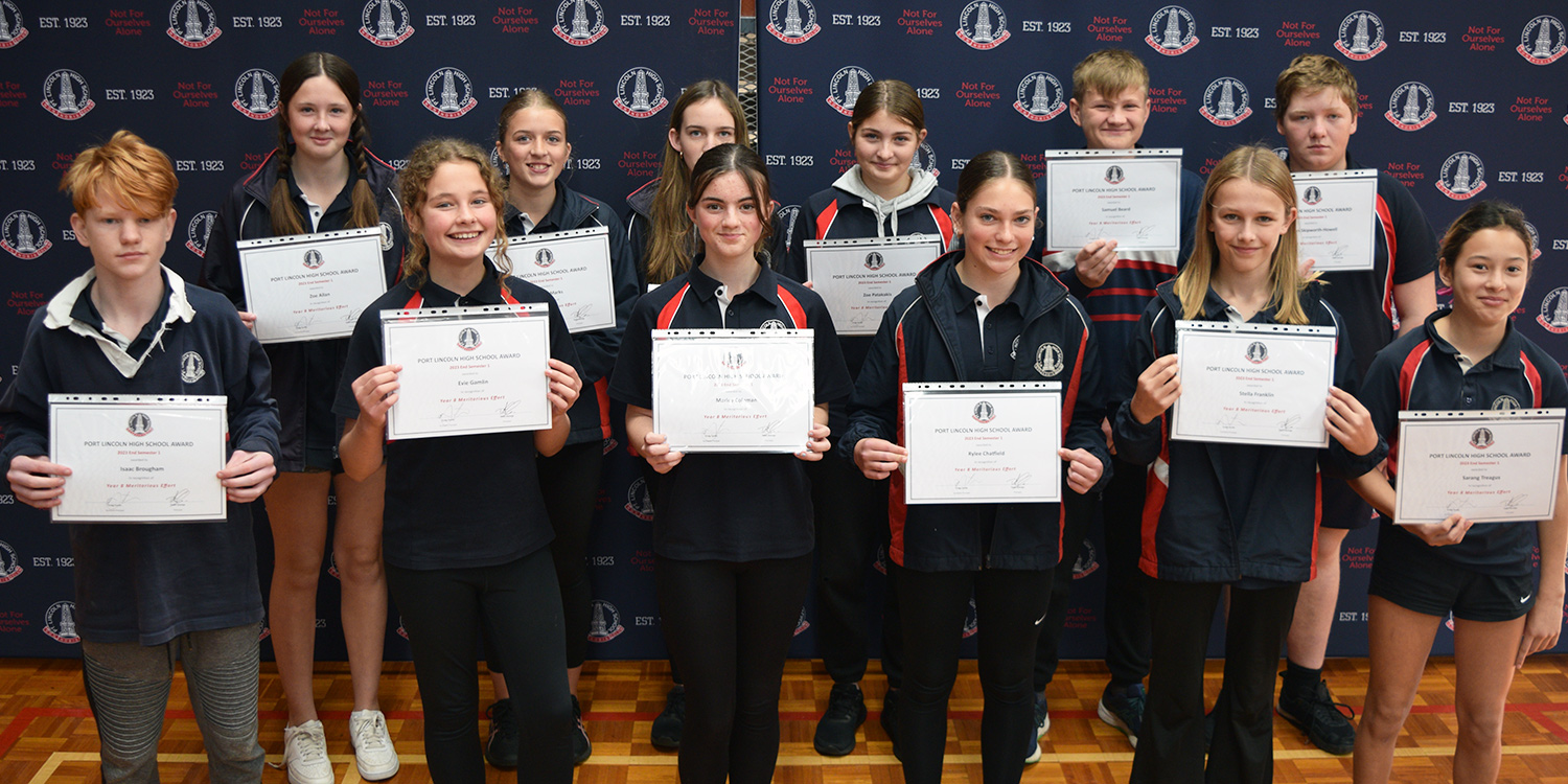 Semester 1 Academic Awards Presented at Assembly - Port Lincoln High School