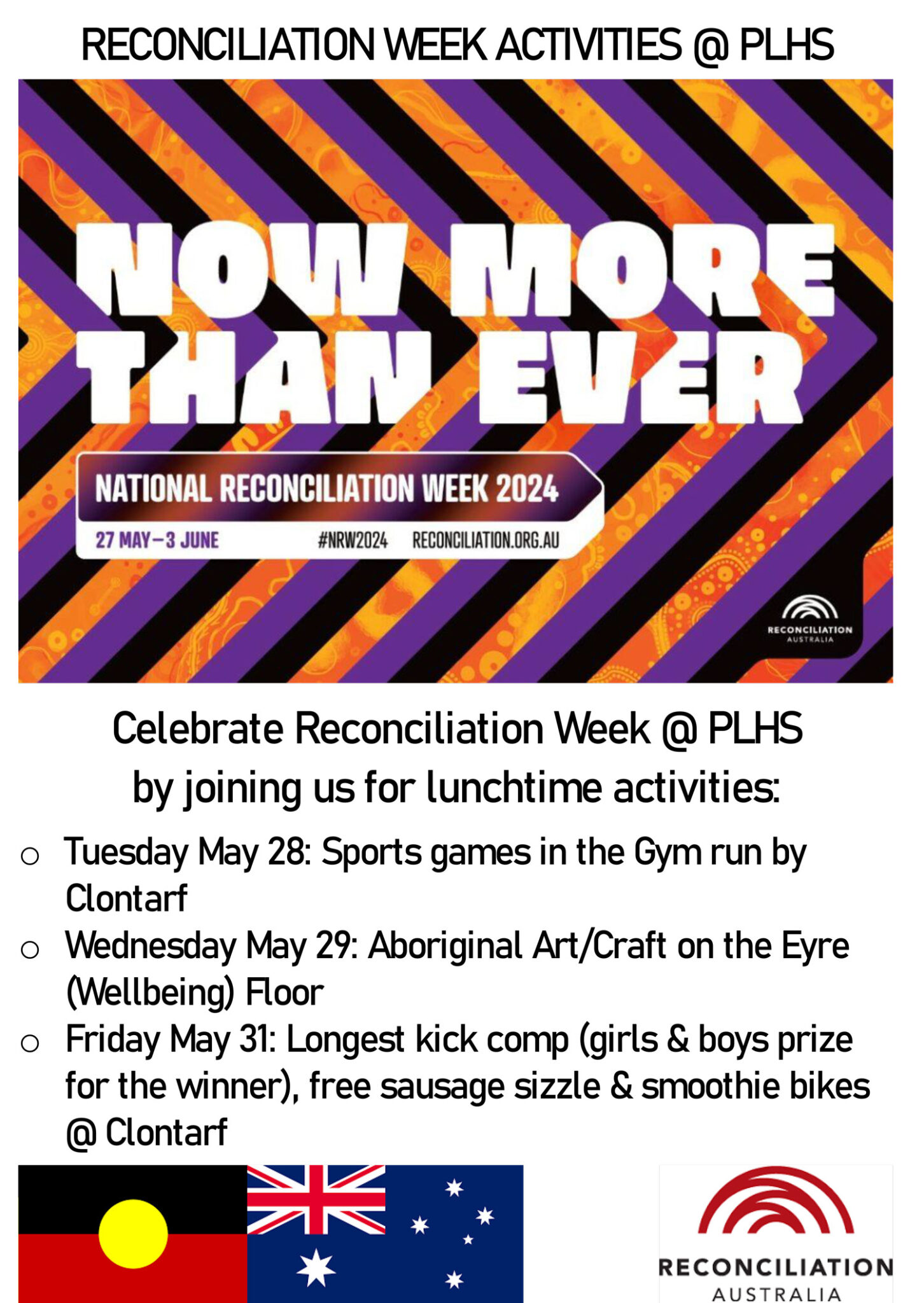 Reconciliation Week Lunchtime Activities at PLHS - Port Lincoln High School