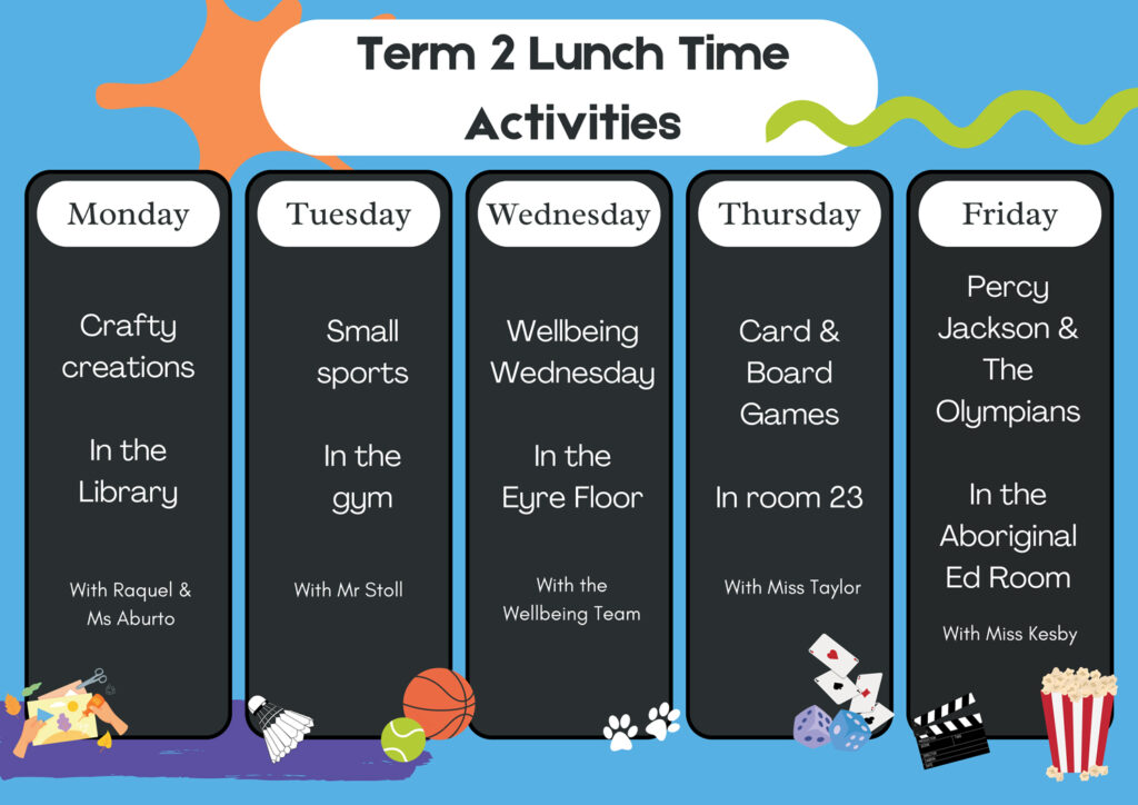 Term 2 Lunchtime Activities at PLHS - Port Lincoln High School