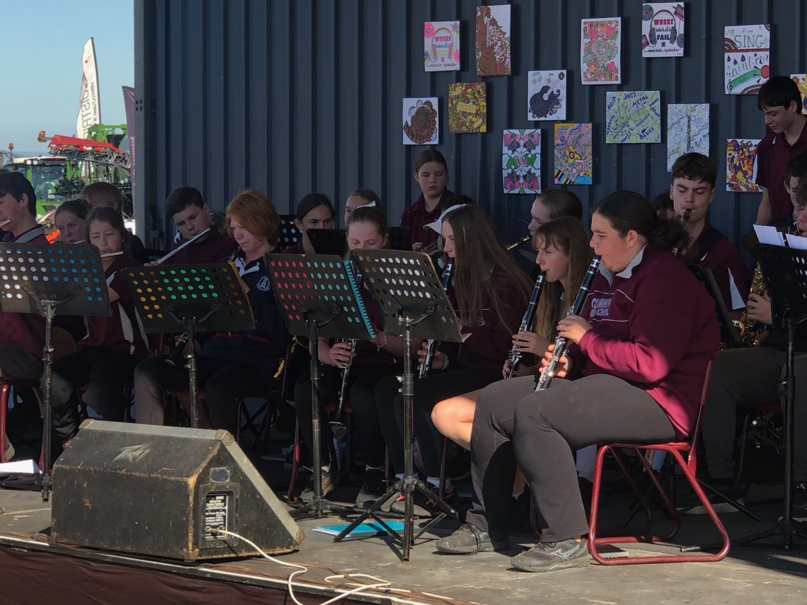 Concert Band on Stage at EP Field Days - Port Lincoln High School