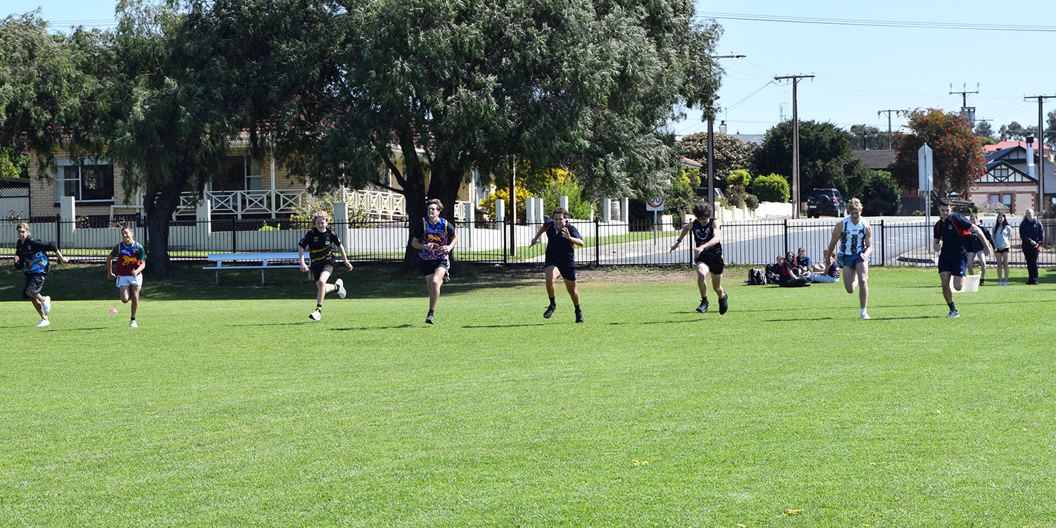 Footy Colours Day Sprints & Longest Kick Comps - Port Lincoln High School