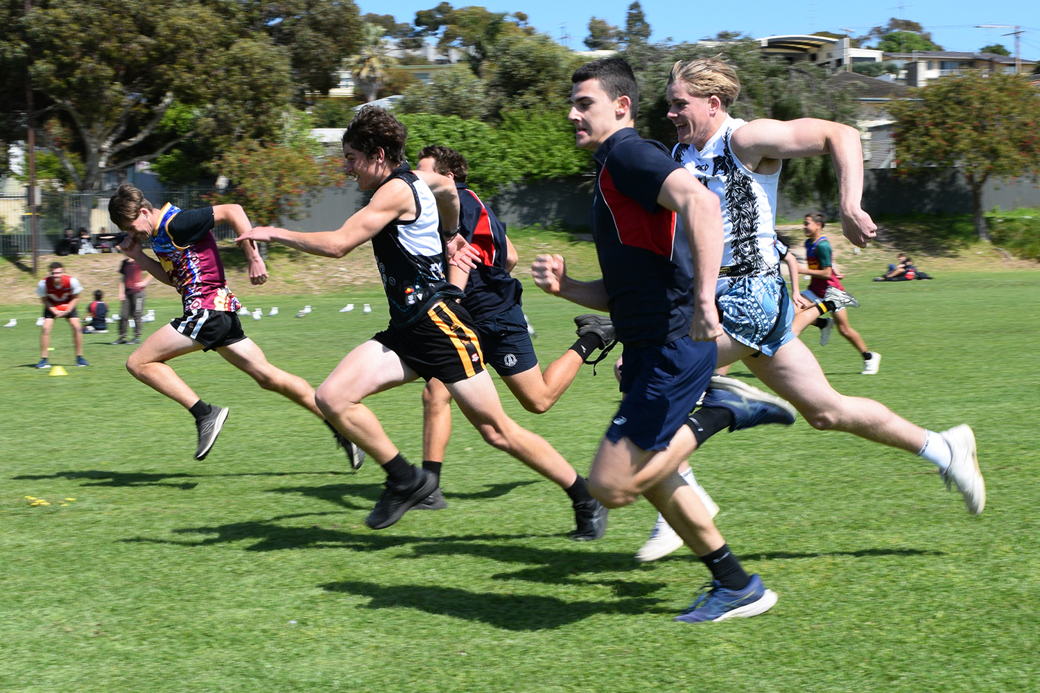Footy Colours Day Sprints & Longest Kick Comps - Port Lincoln High School