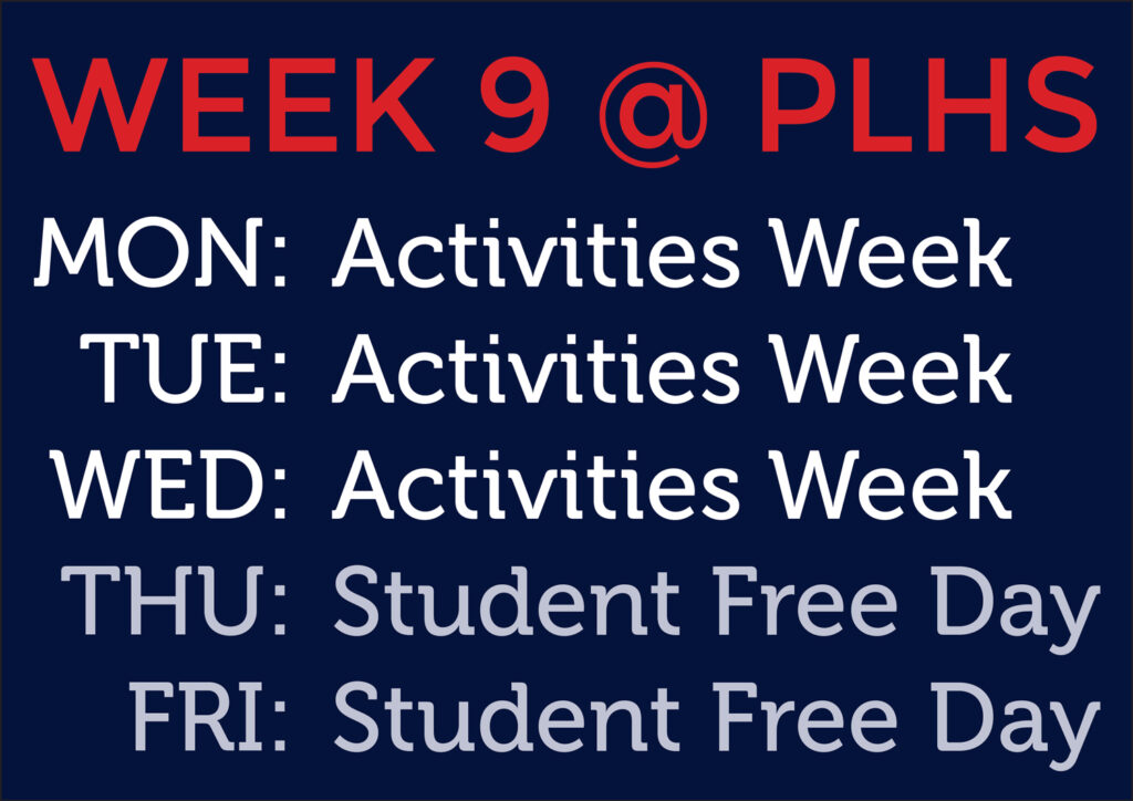 Reminder: Week 9 Program at PLHS - Port Lincoln High School