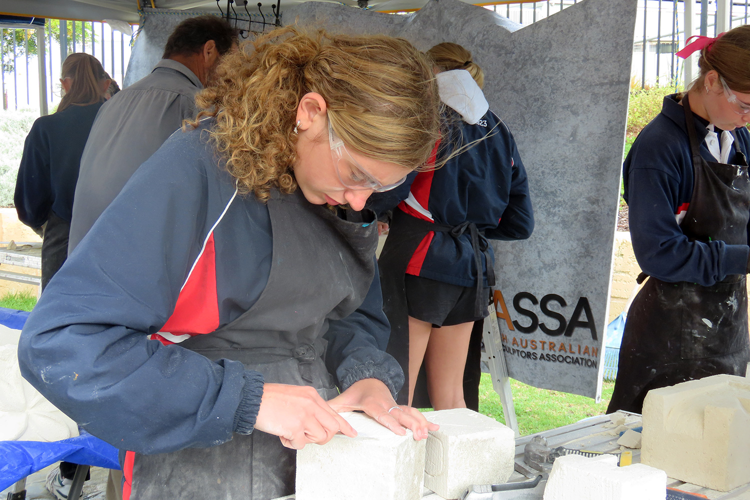 Limestone Sculpture Workshops for Art Students - Port Lincoln High School
