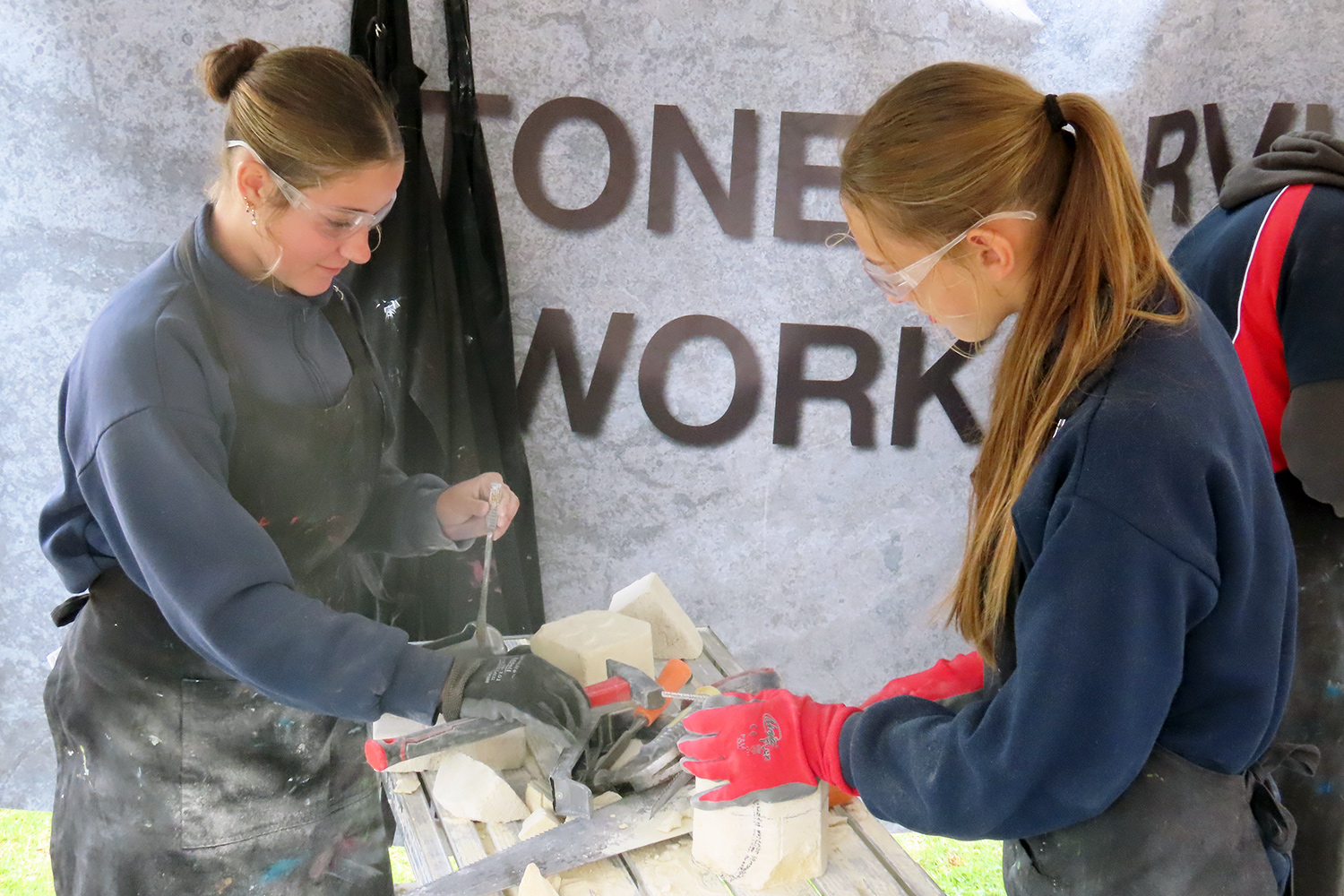 Limestone Sculpture Workshops for Art Students - Port Lincoln High School